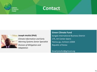 6.1.4 Methodologies for climate rational for adaptation - GCF | PDF