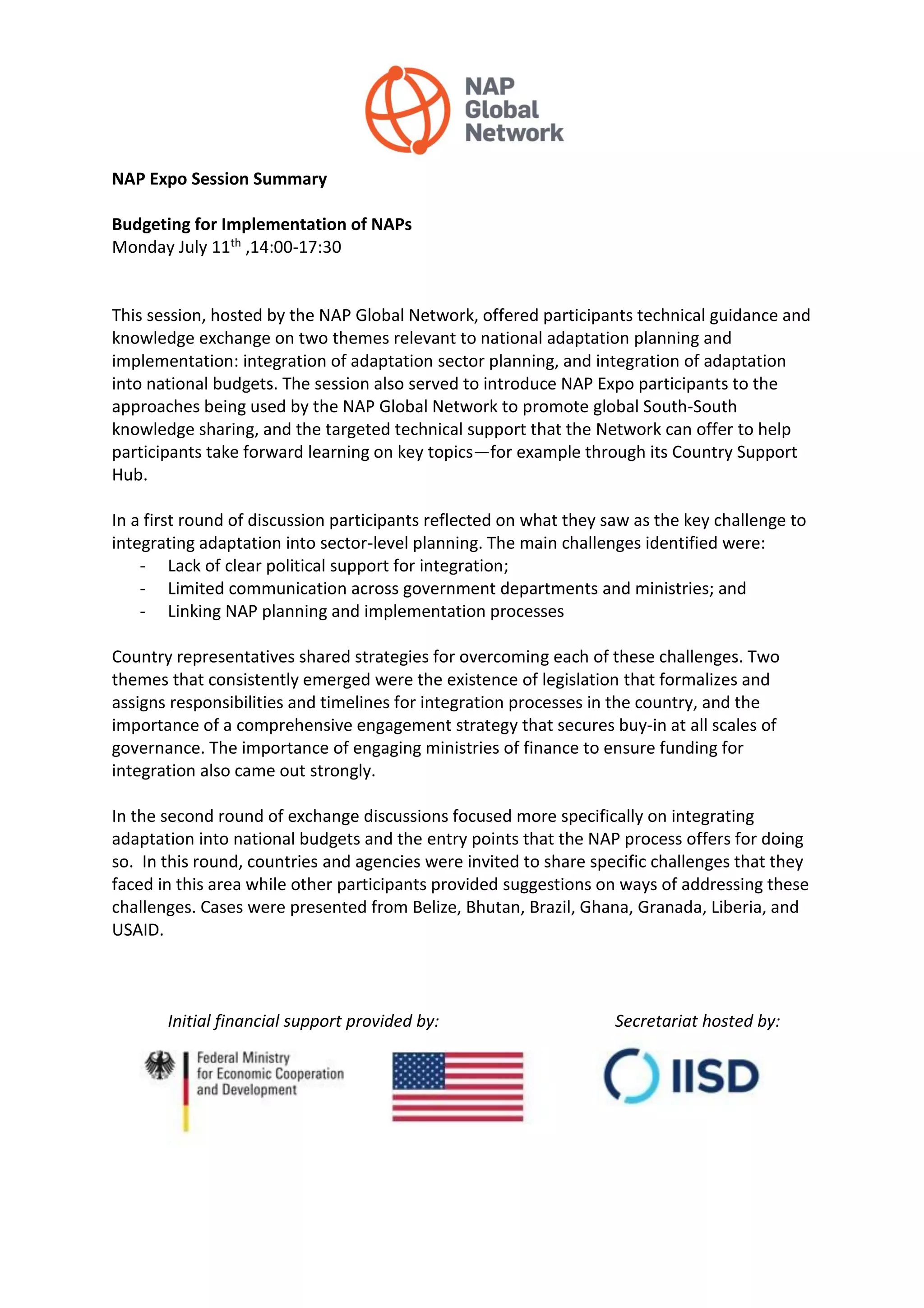 Budgeting for Implementation of NAPs | PDF