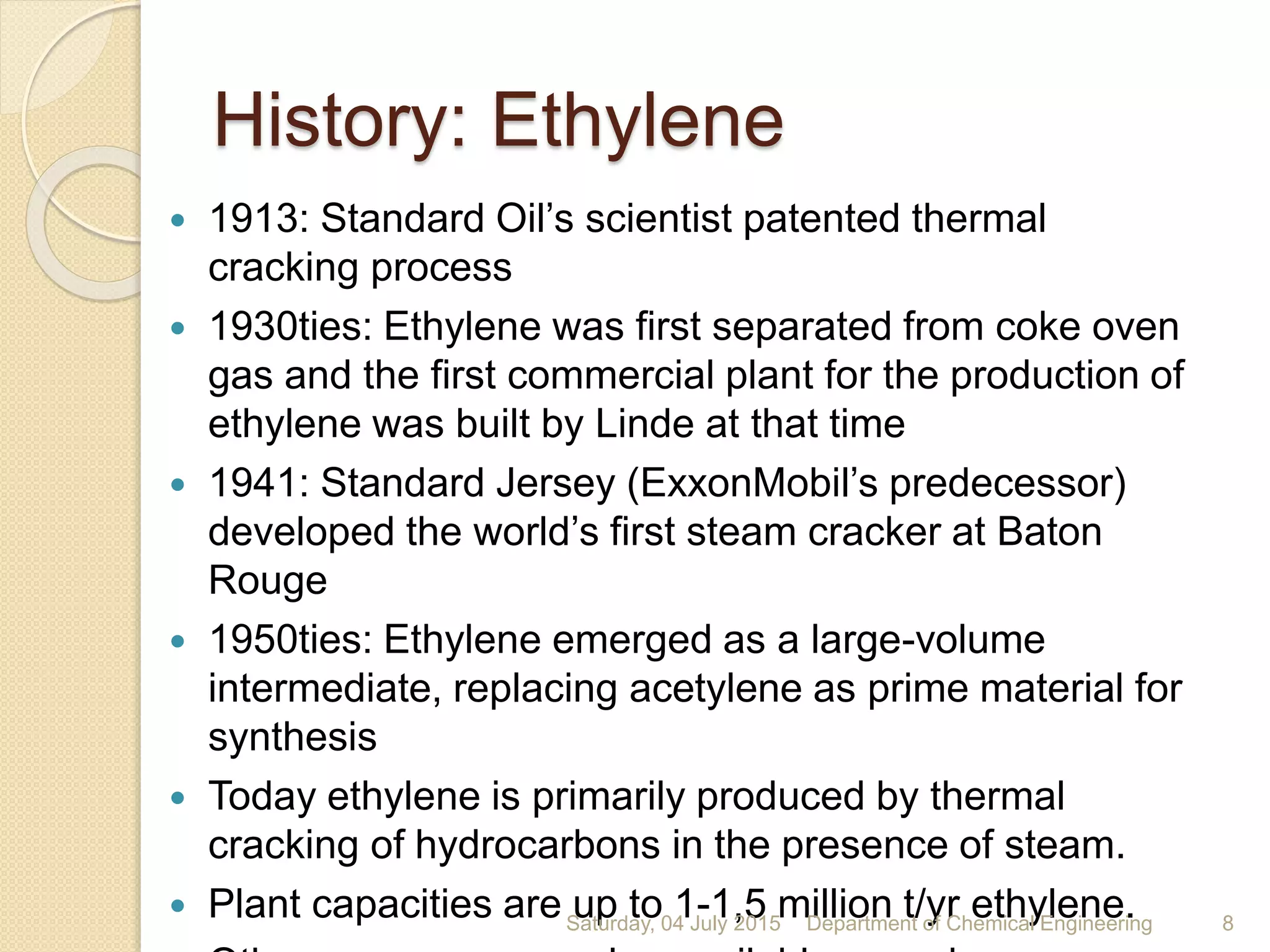 Naphtha Cracking Unit : Ethylene Production | PPTX