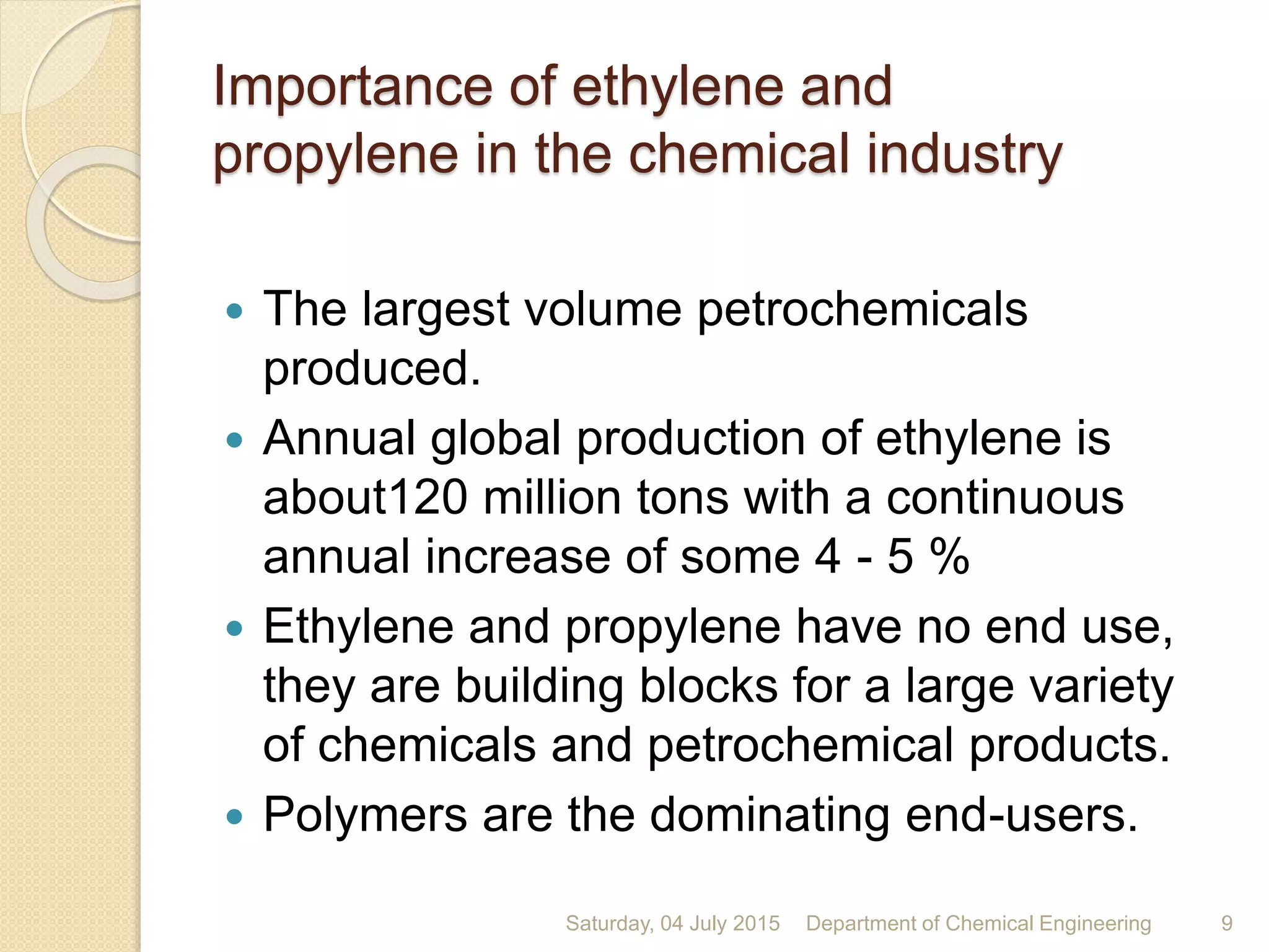 Naphtha Cracking Unit : Ethylene Production | PPTX