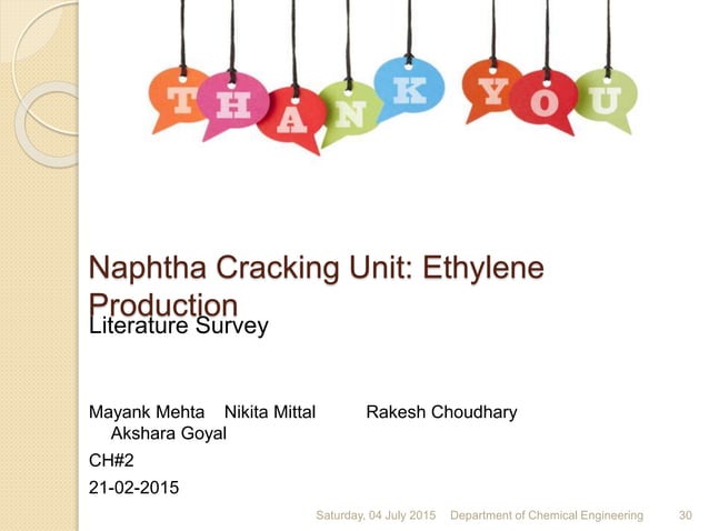 Naphtha Cracking Unit : Ethylene Production | PPTX