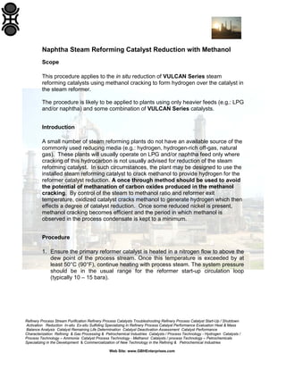 Naphtha Steam Reforming Catalyst Reduction with Methanol | PDF