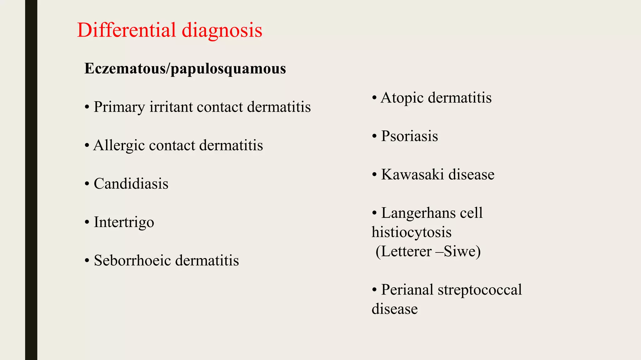Napkin dermatitis Dr Sandeep Lal V | PPTX