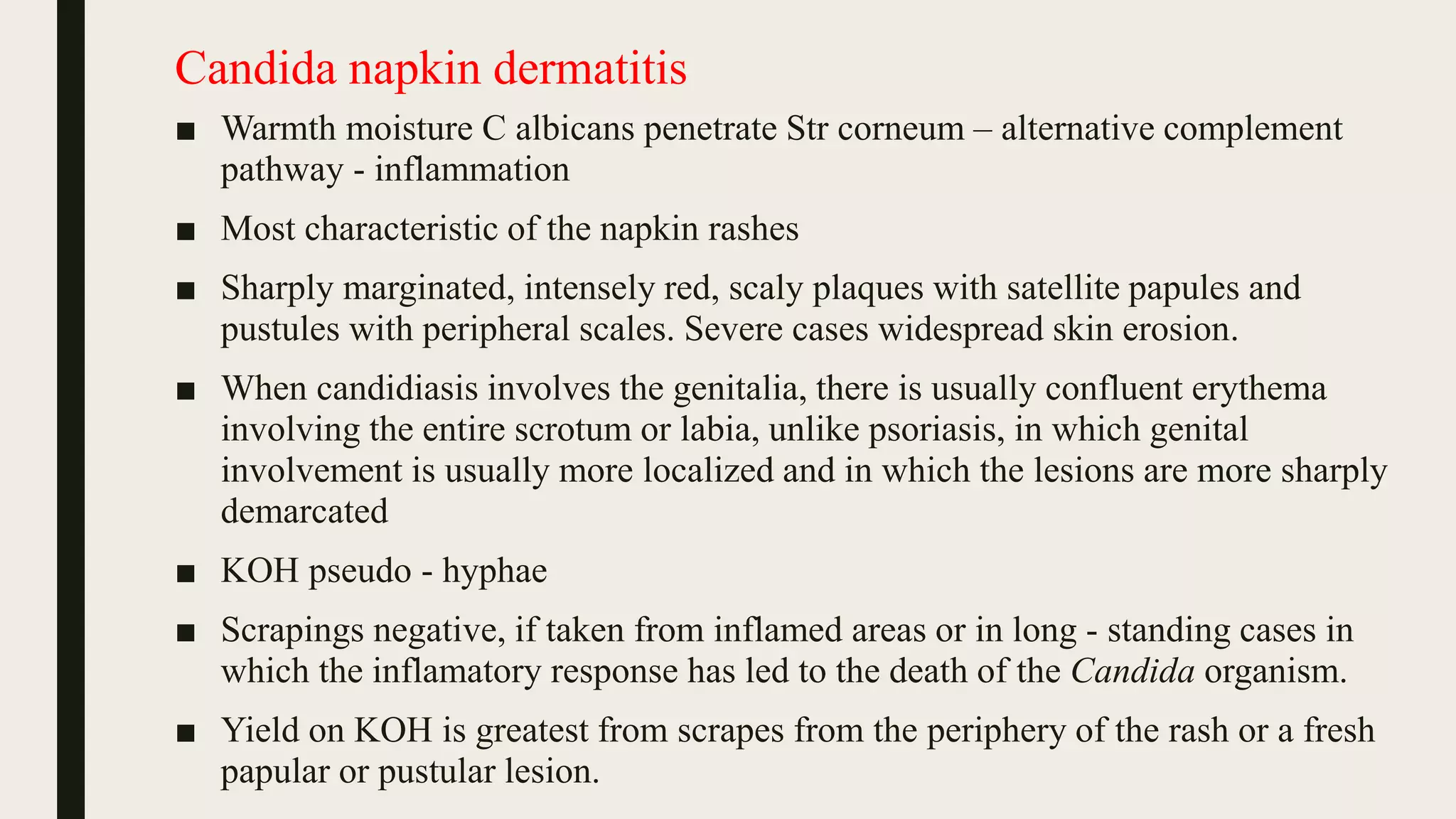 Napkin dermatitis Dr Sandeep Lal V | PPT