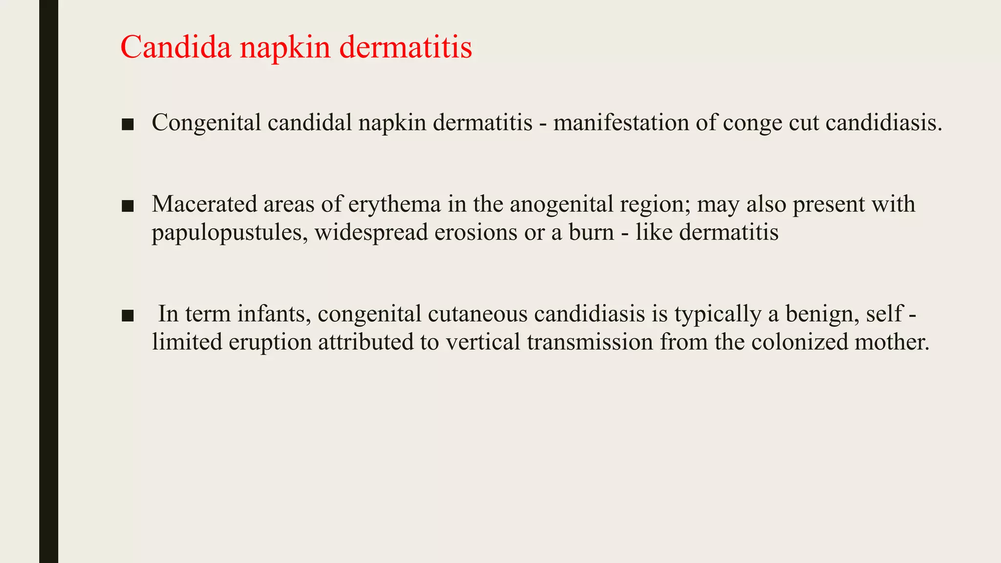 Napkin dermatitis Dr Sandeep Lal V | PPTX