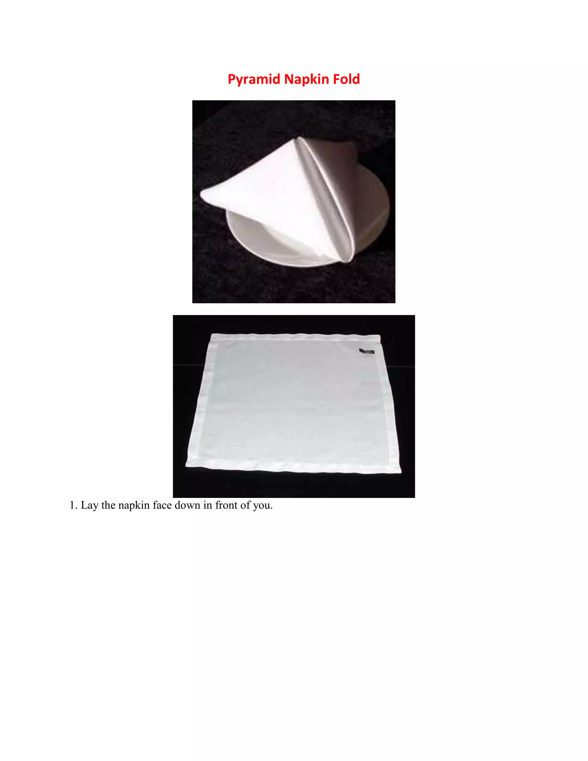 Napkin folding(demonstration) | DOCX
