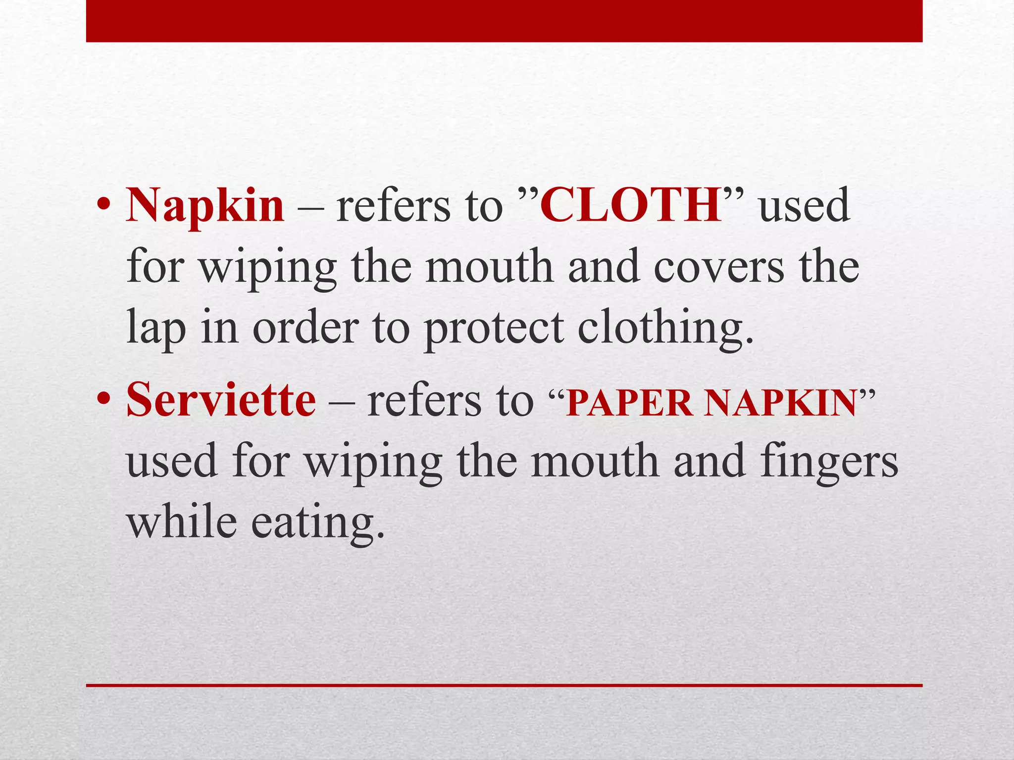 Napkin folding ppt | PPTX