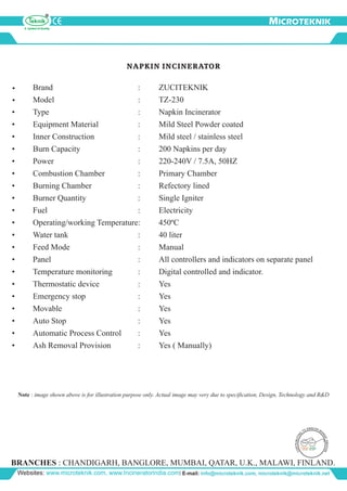 Napkin incinerator | PDF