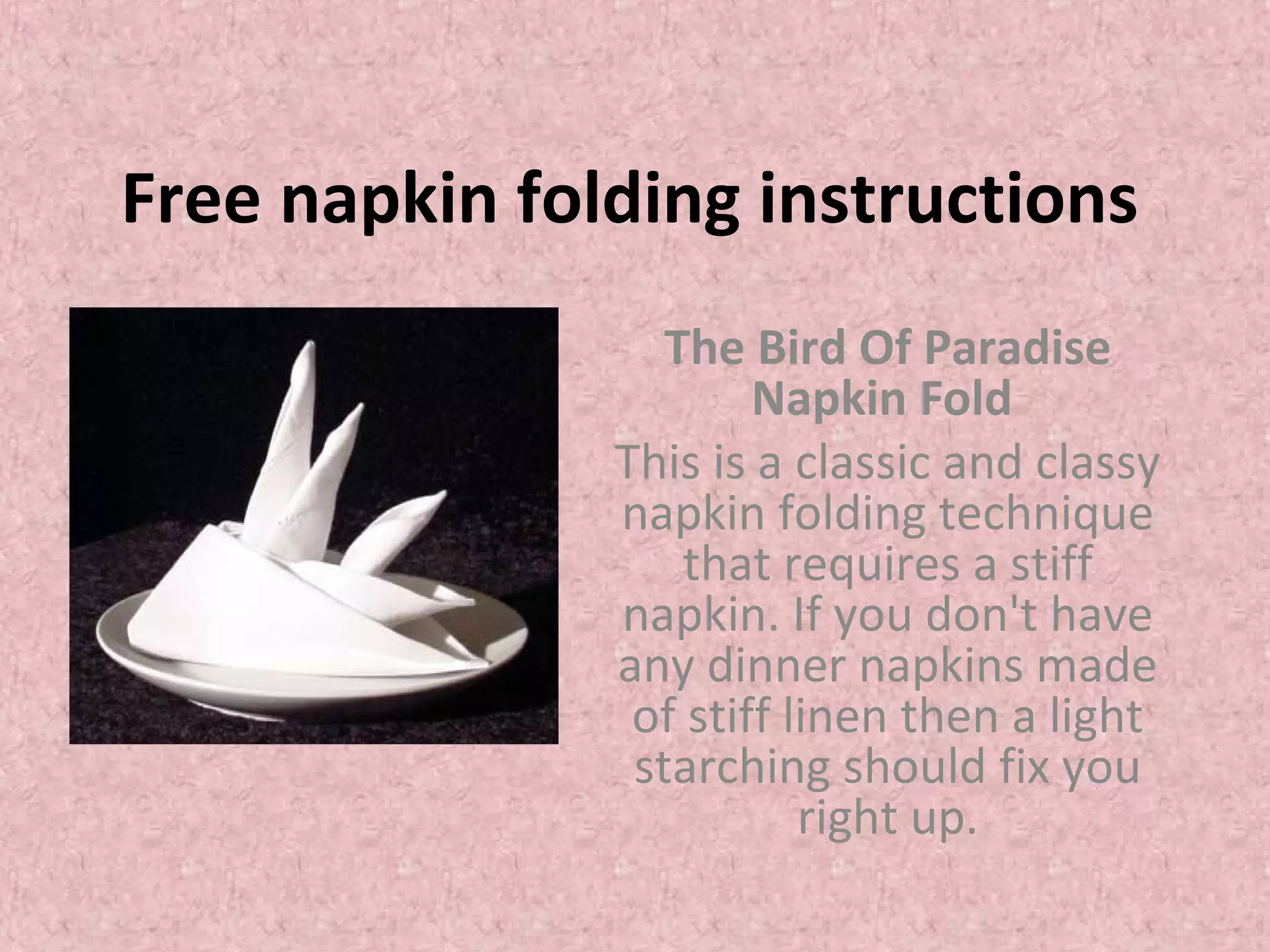 Napkin instructions | PPT