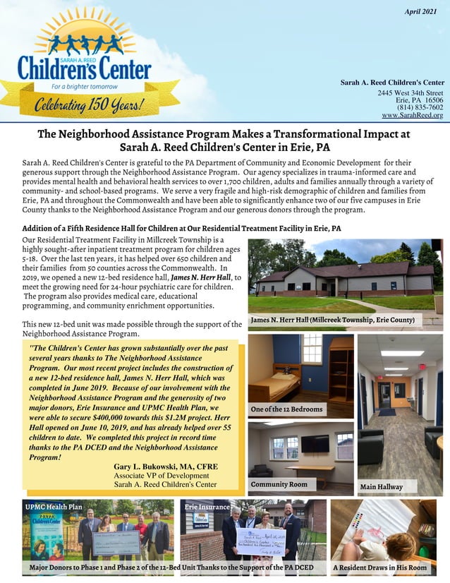 Neighborhood Assistance Program Makes a Transformational Impact @ Sarah ...