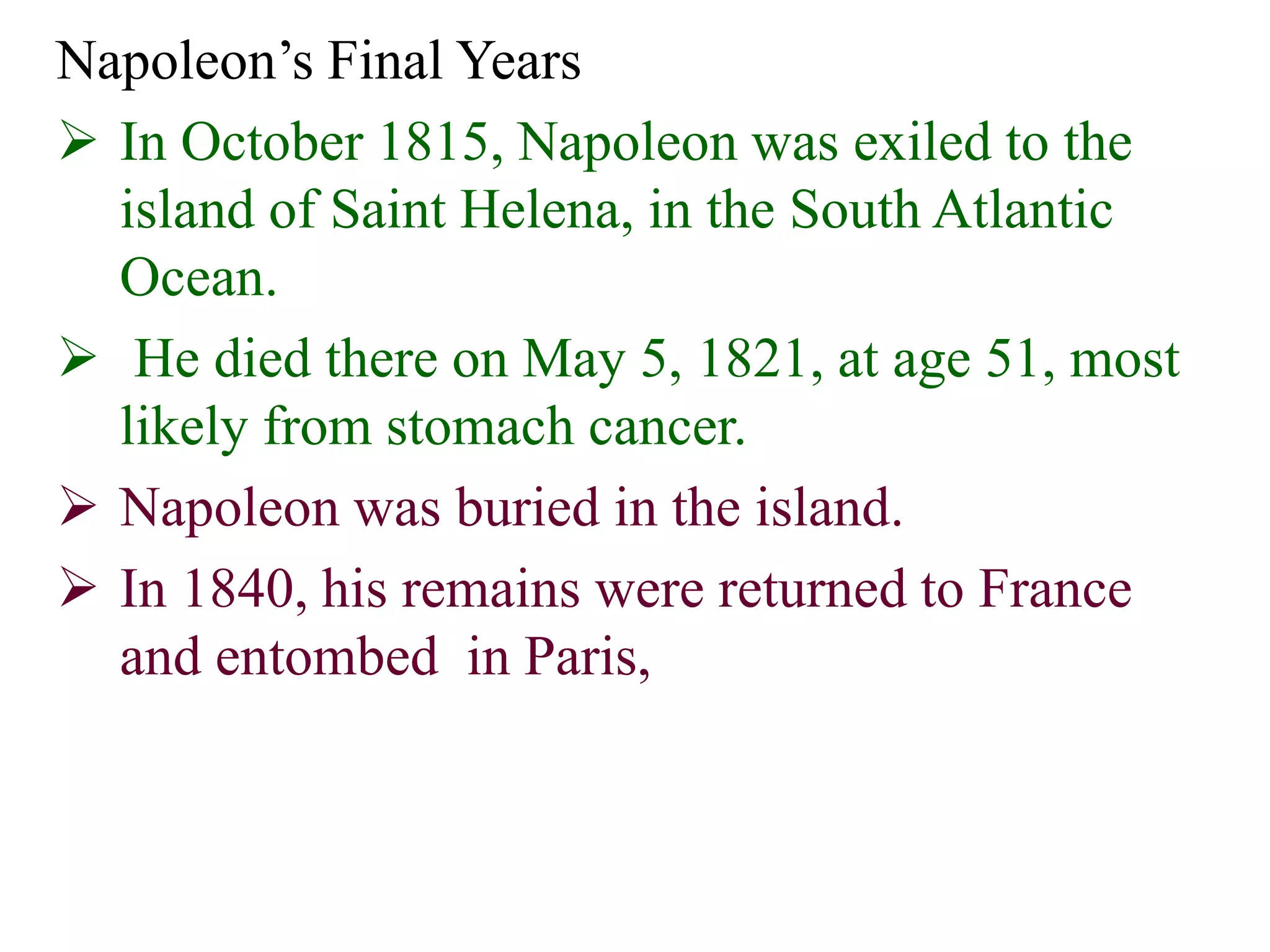 Napoleon bonaparte (1769 1821) | PPT