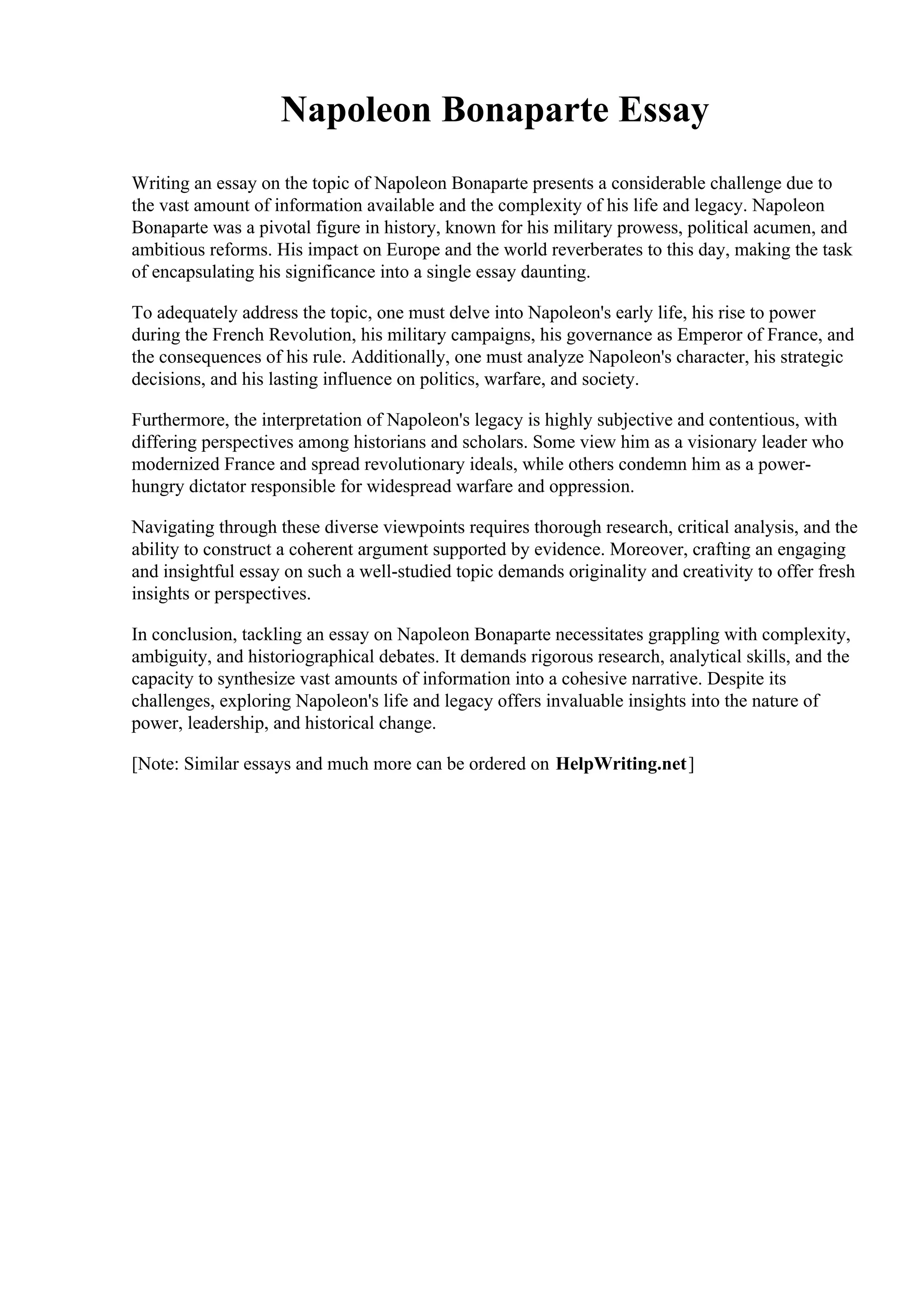 Napoleon Bonaparte Essay.pdf