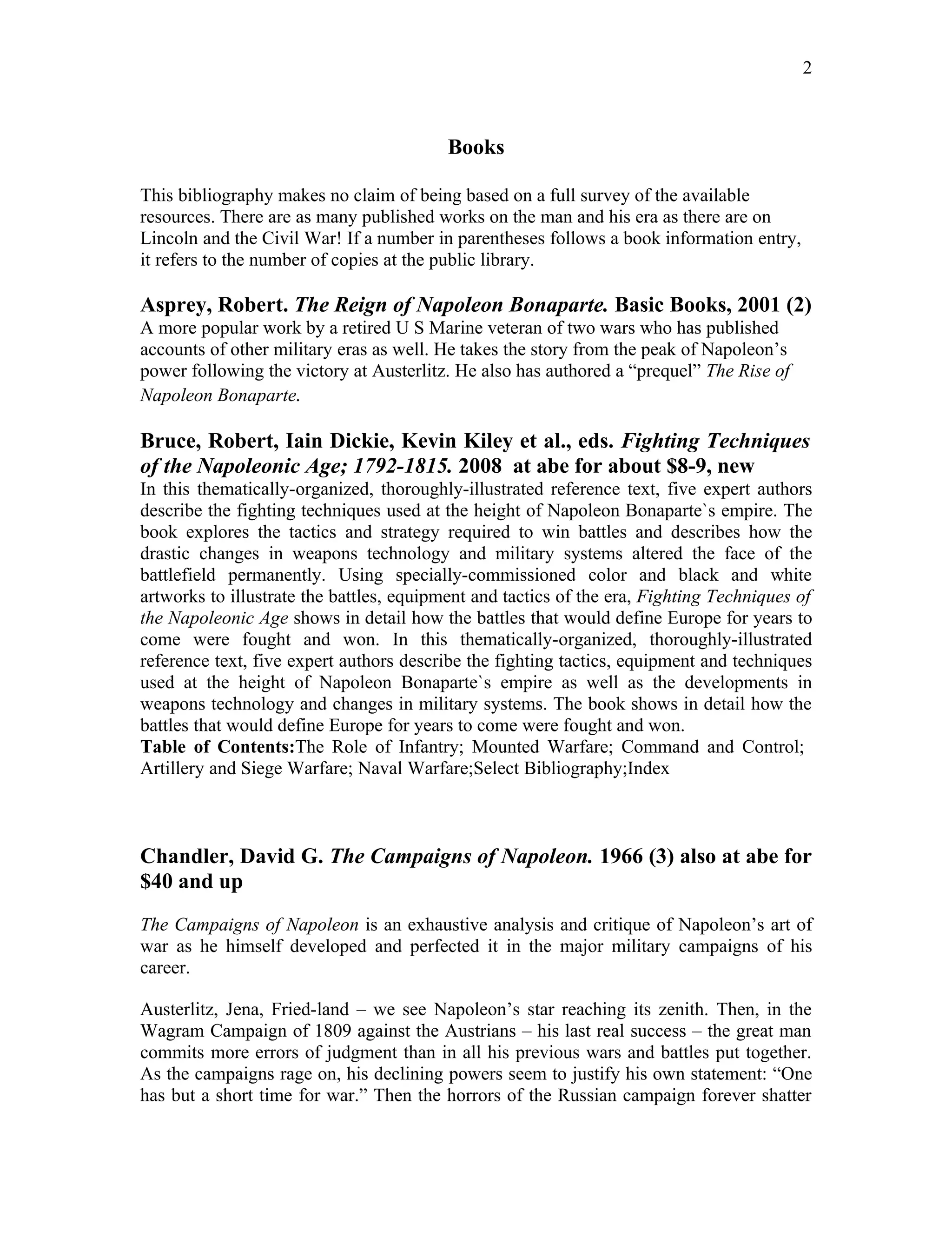 Napoleon part 2 readings and viewings | DOC