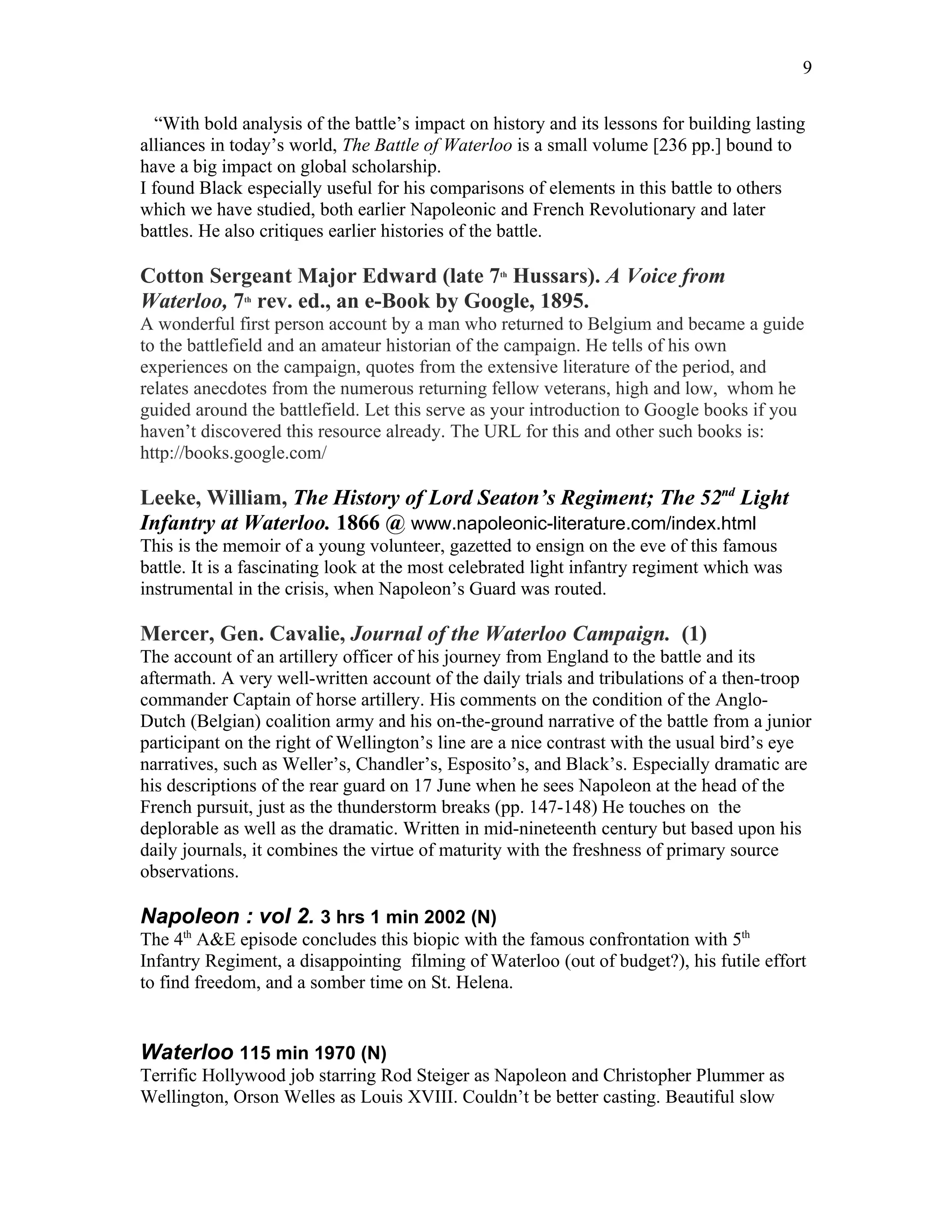 Napoleon part 2 readings and viewings | DOC