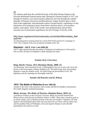 Napoleon part 2 readings and viewings | PDF