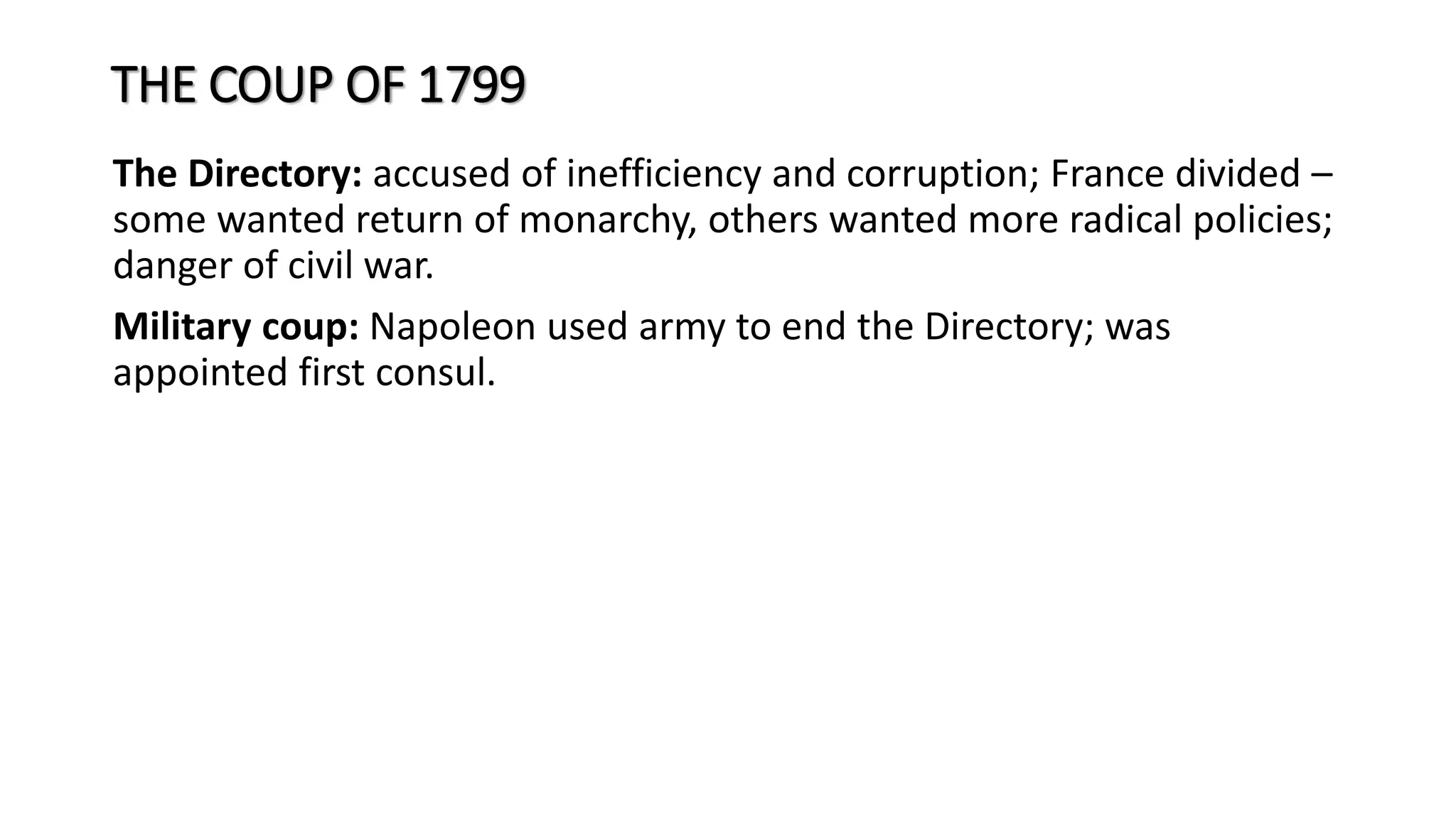 CAMBRIDGE AS HISTORY: FRANCE REVOLUTION MODULE. NAPOLEON BONAPARTE RISE ...
