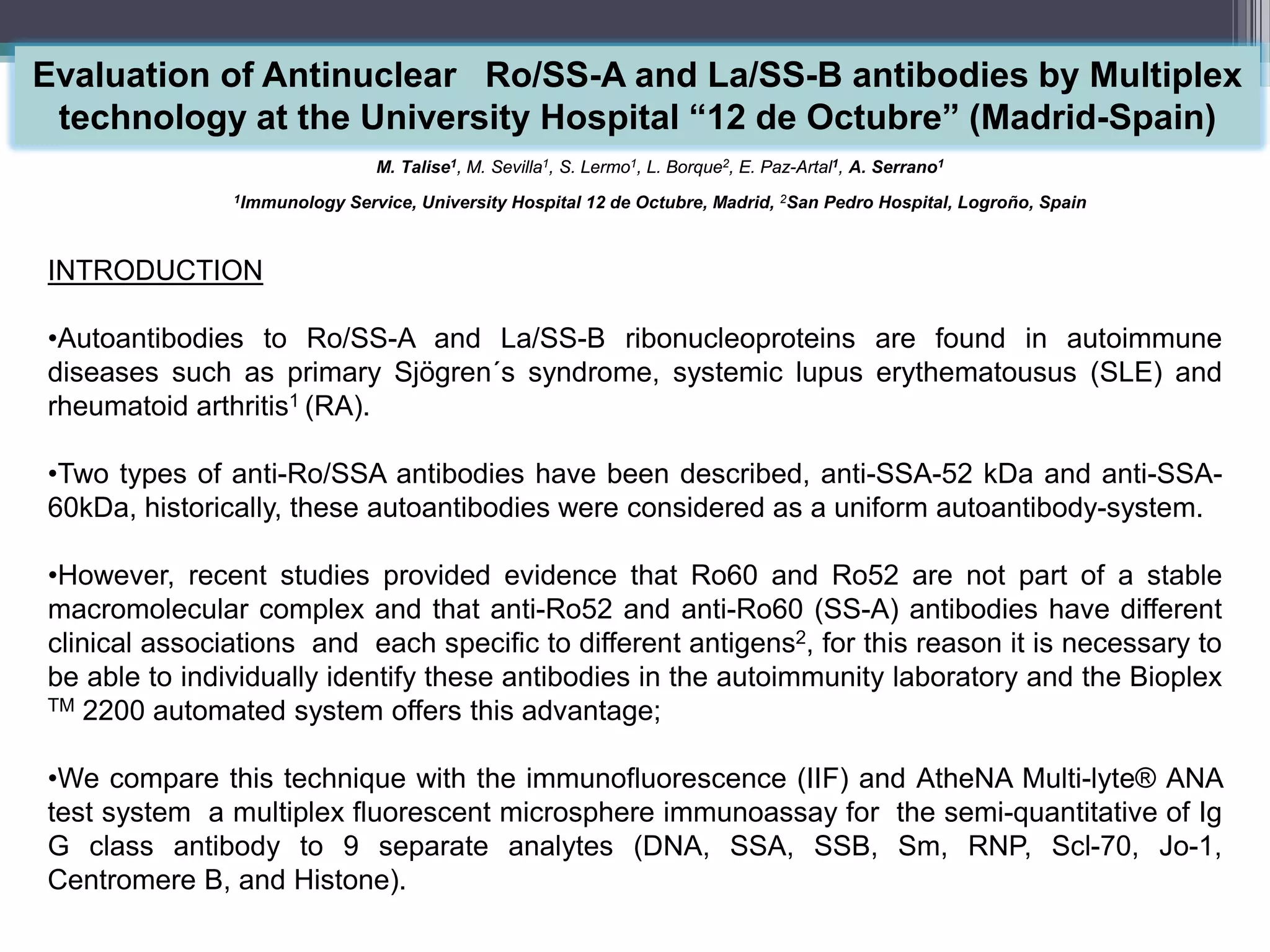 Antinuclear Antibodies by Bio-Plex 2200 | PDF