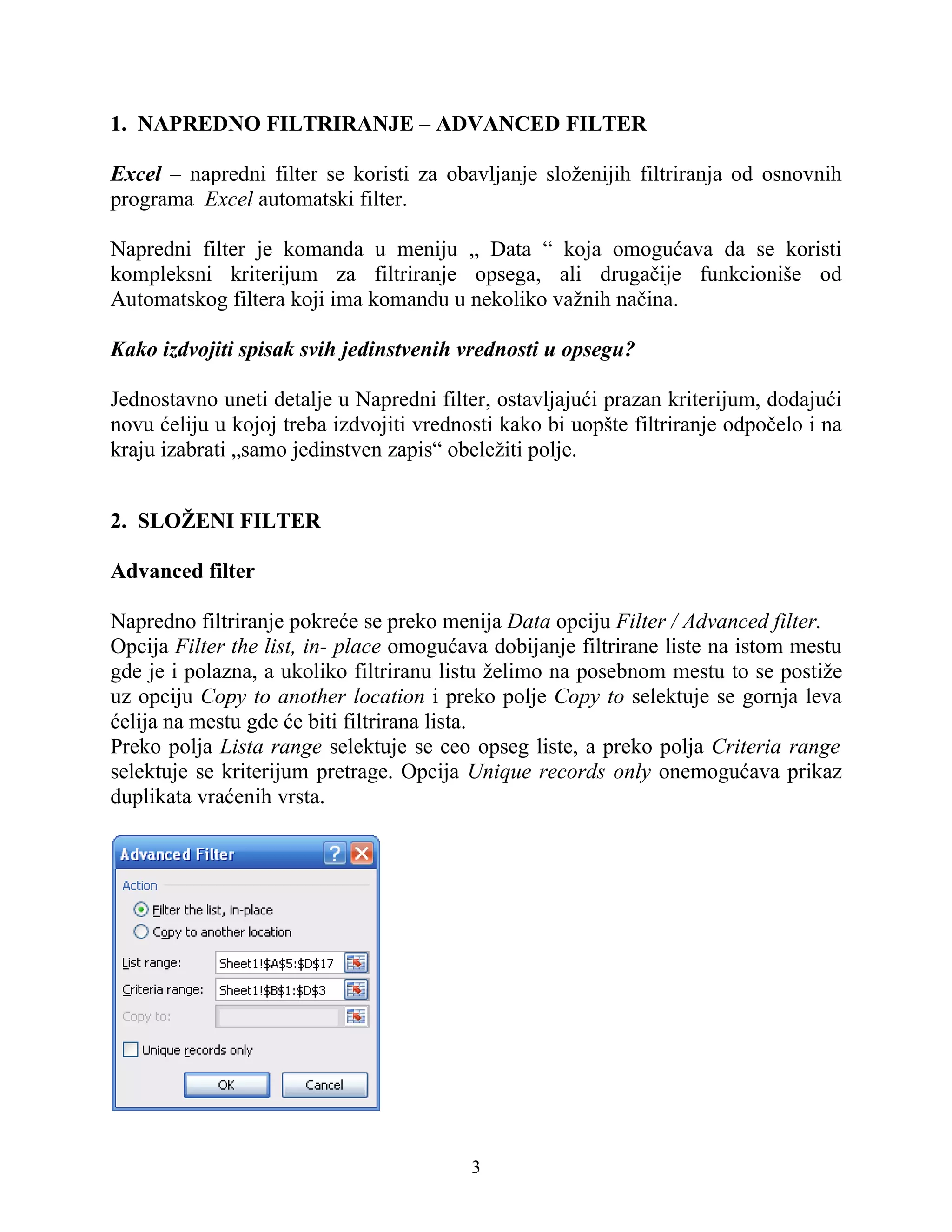 Napredno filtriranje Jelena Perovic | PDF