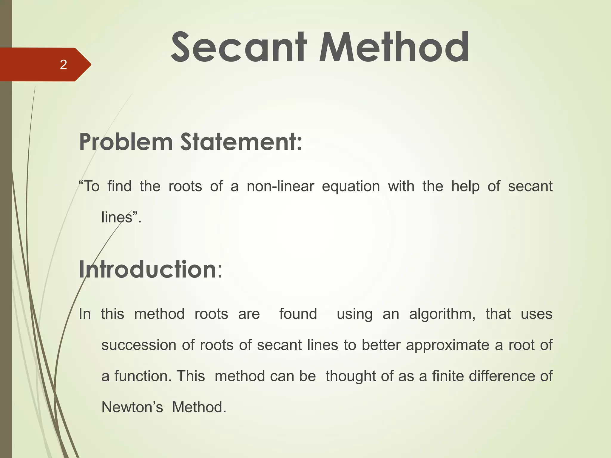 Secant Method | PPT