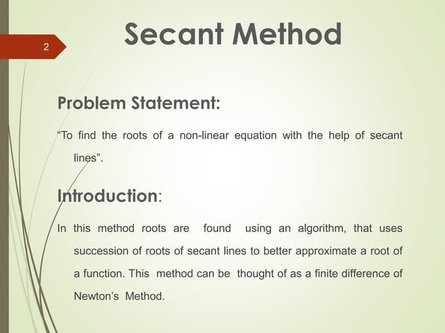 Secant Method | PPT