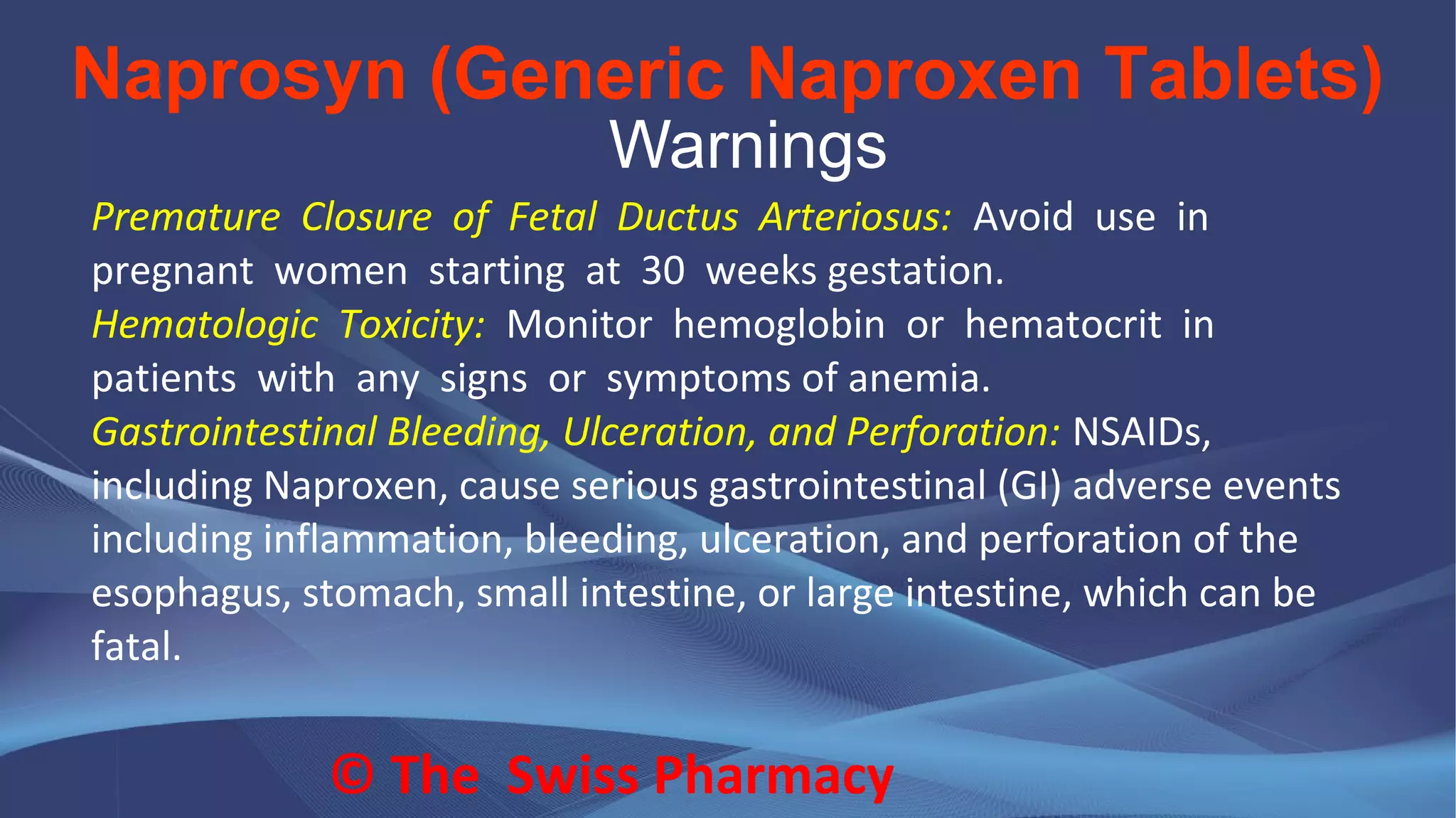 Naprosyn (Generic Naproxen Sodium Tablets) | PDF