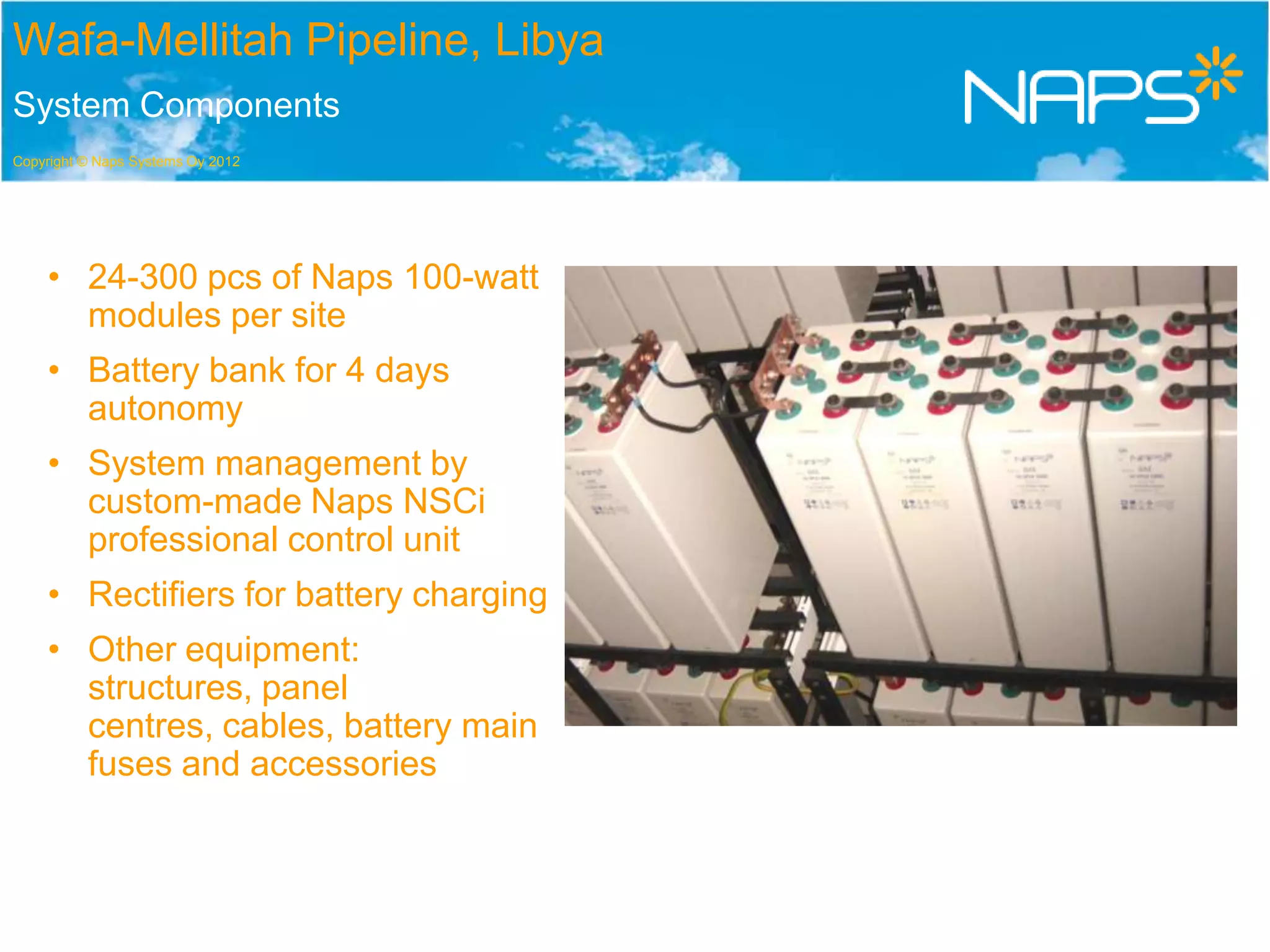 Naps Solar Systems: Libya pipeline electrification | PPT
