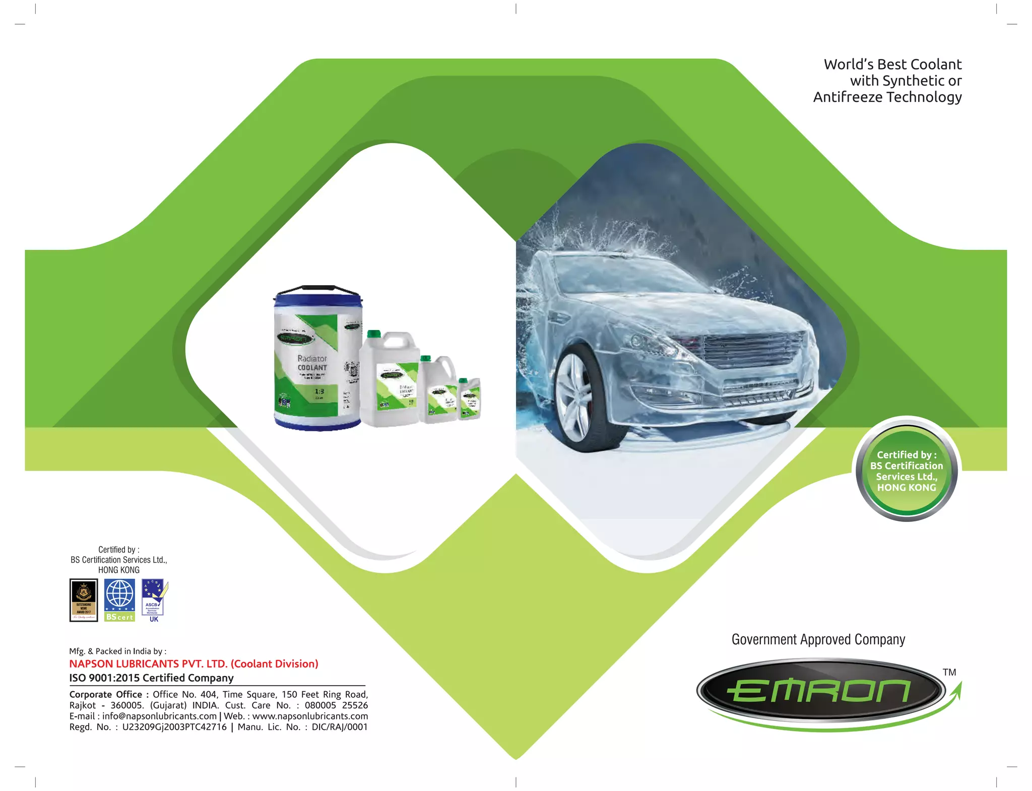 ENGINE AND COOLANT OIL By Napson Lubricants Private Limited | PDF