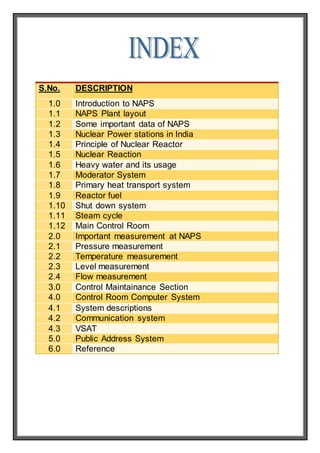 Narora Atomic Power Station (NAPS) Vocational Training Report for ECE ...