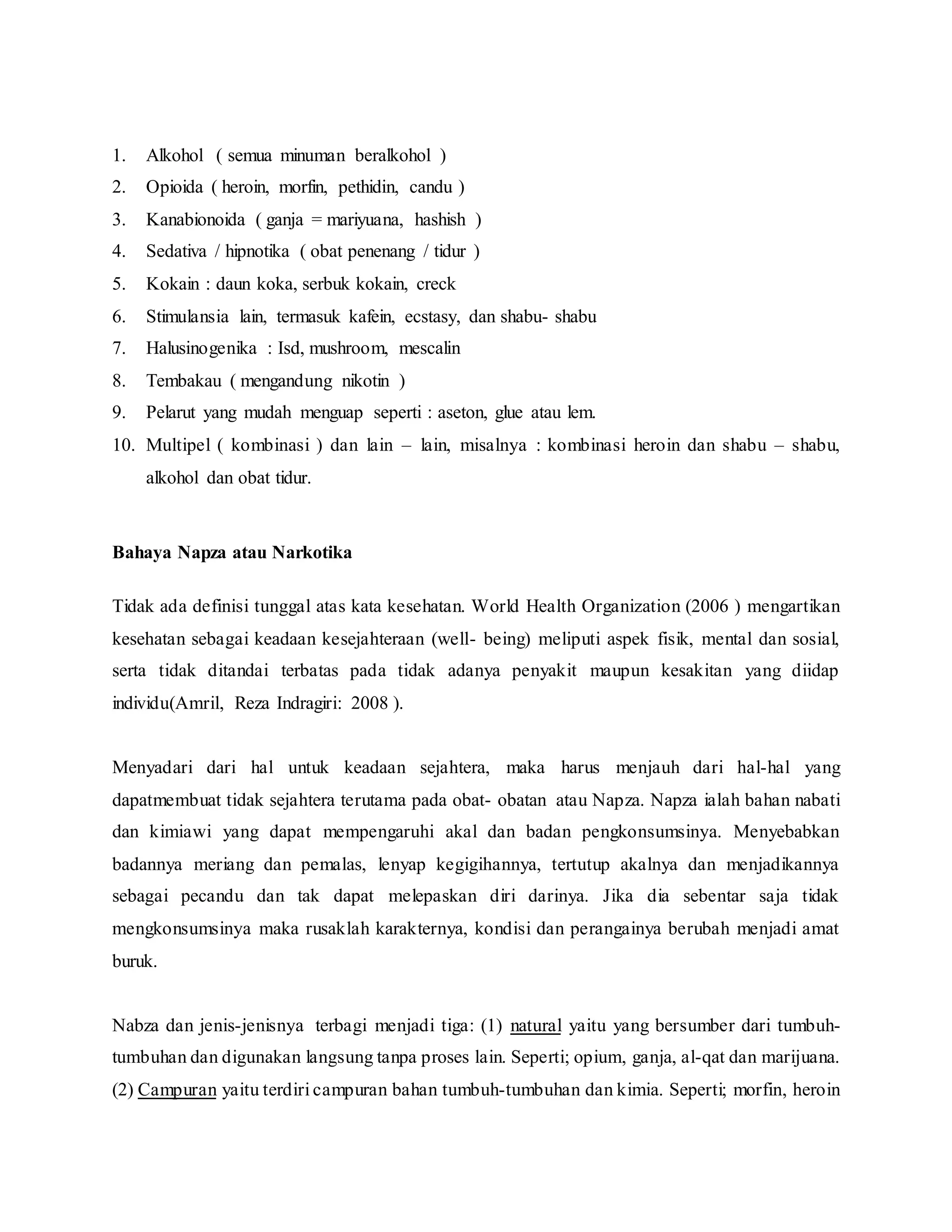 Napza dalam perspektif agama | DOCX