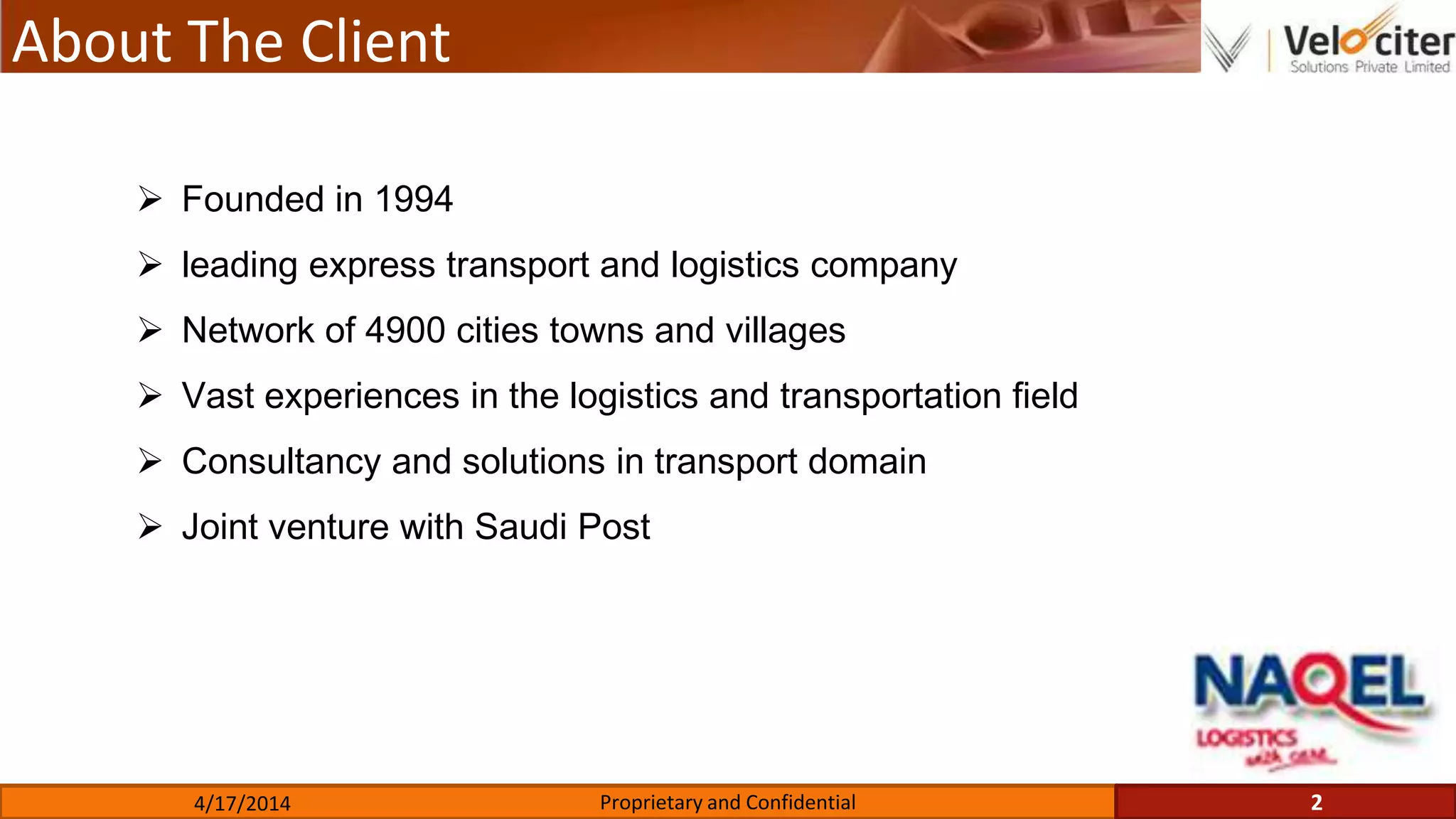 Velociter Case Studies (Naqel) | PPTX