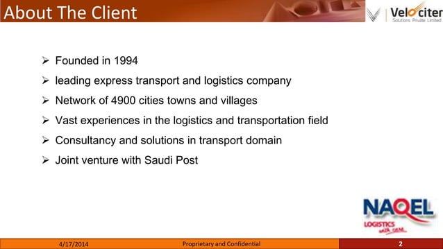 Velociter Case Studies (Naqel) | PPT