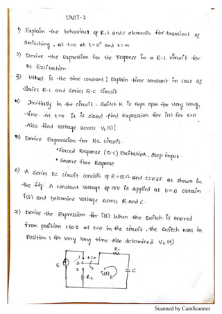 important question jntu network analysis | PDF