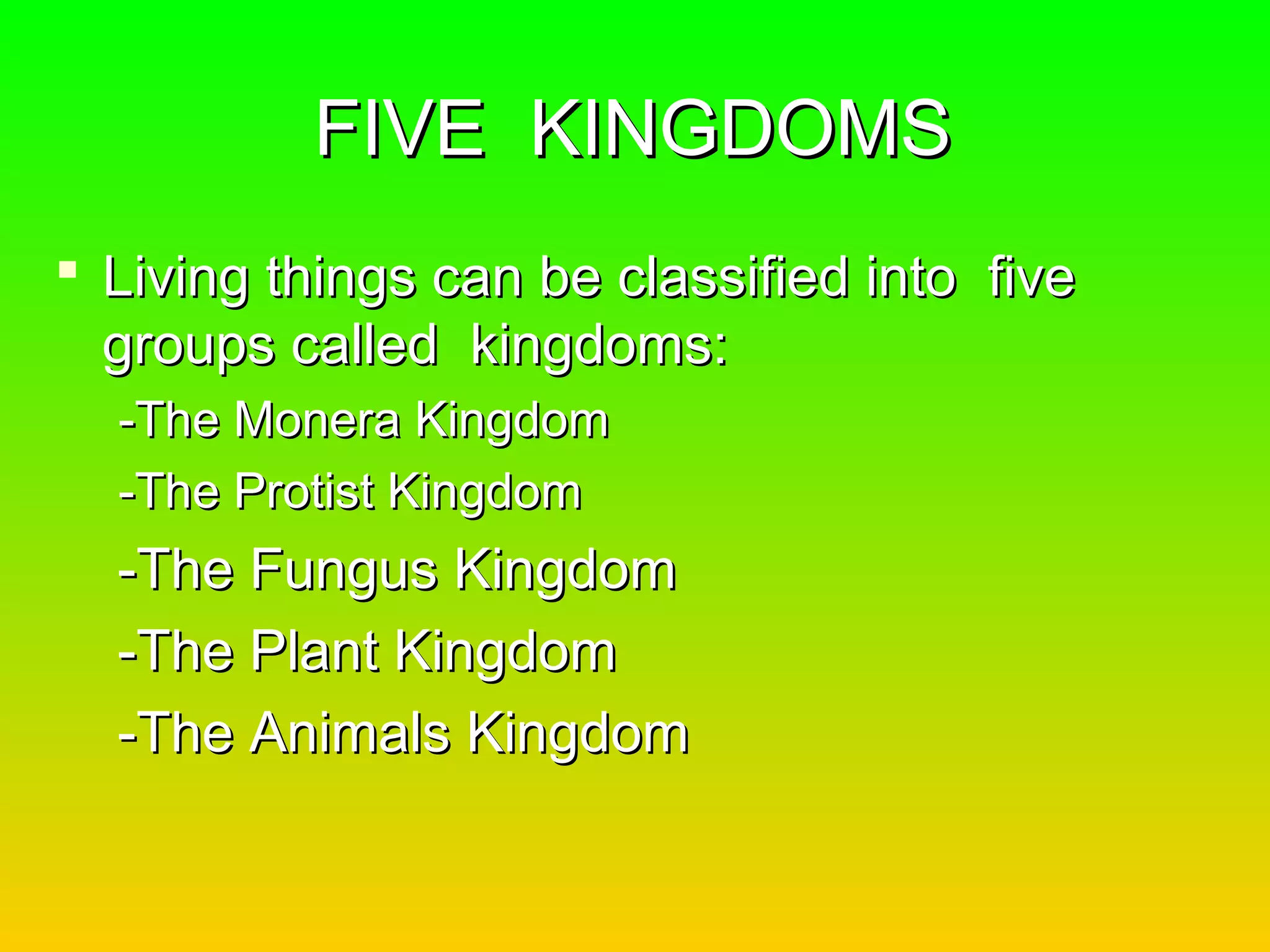 living things 5 kingdoms | PPT