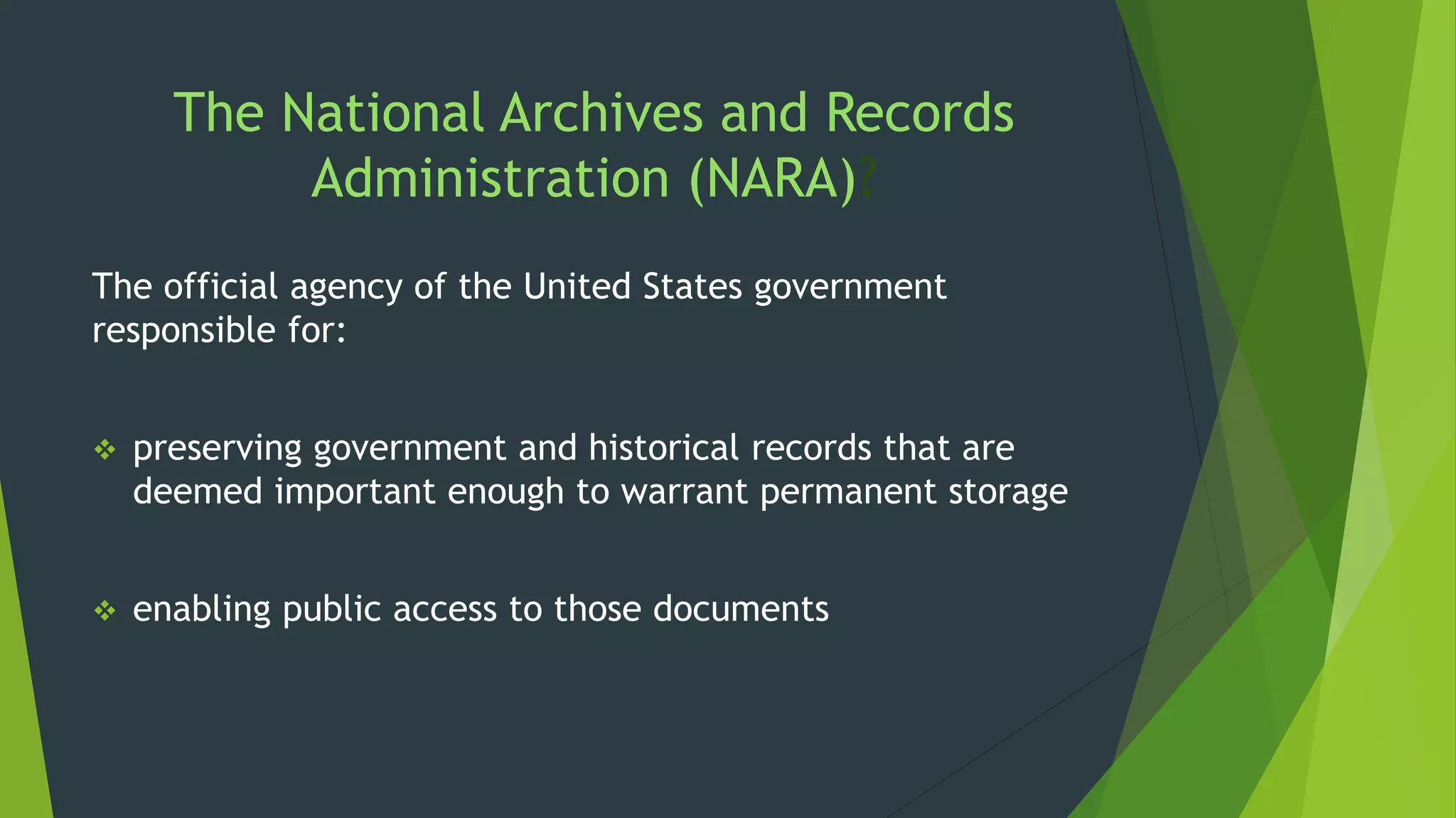 NARA presentation | PPTX