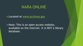 NARA presentation | PPTX