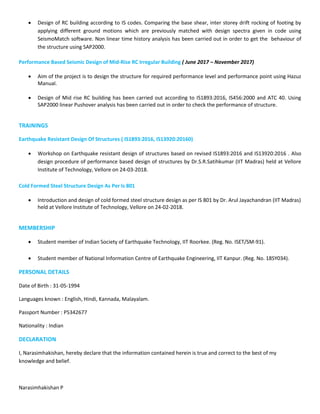 Narasimhakishan - Resume | PDF