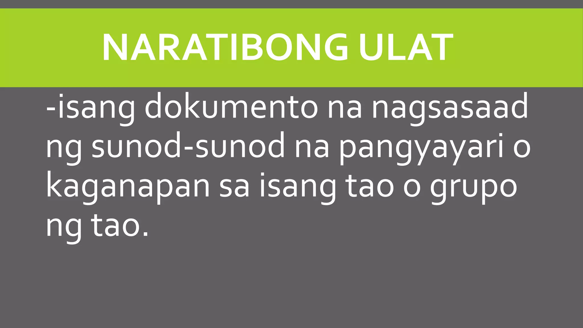 Naratibong ulat | PPTX