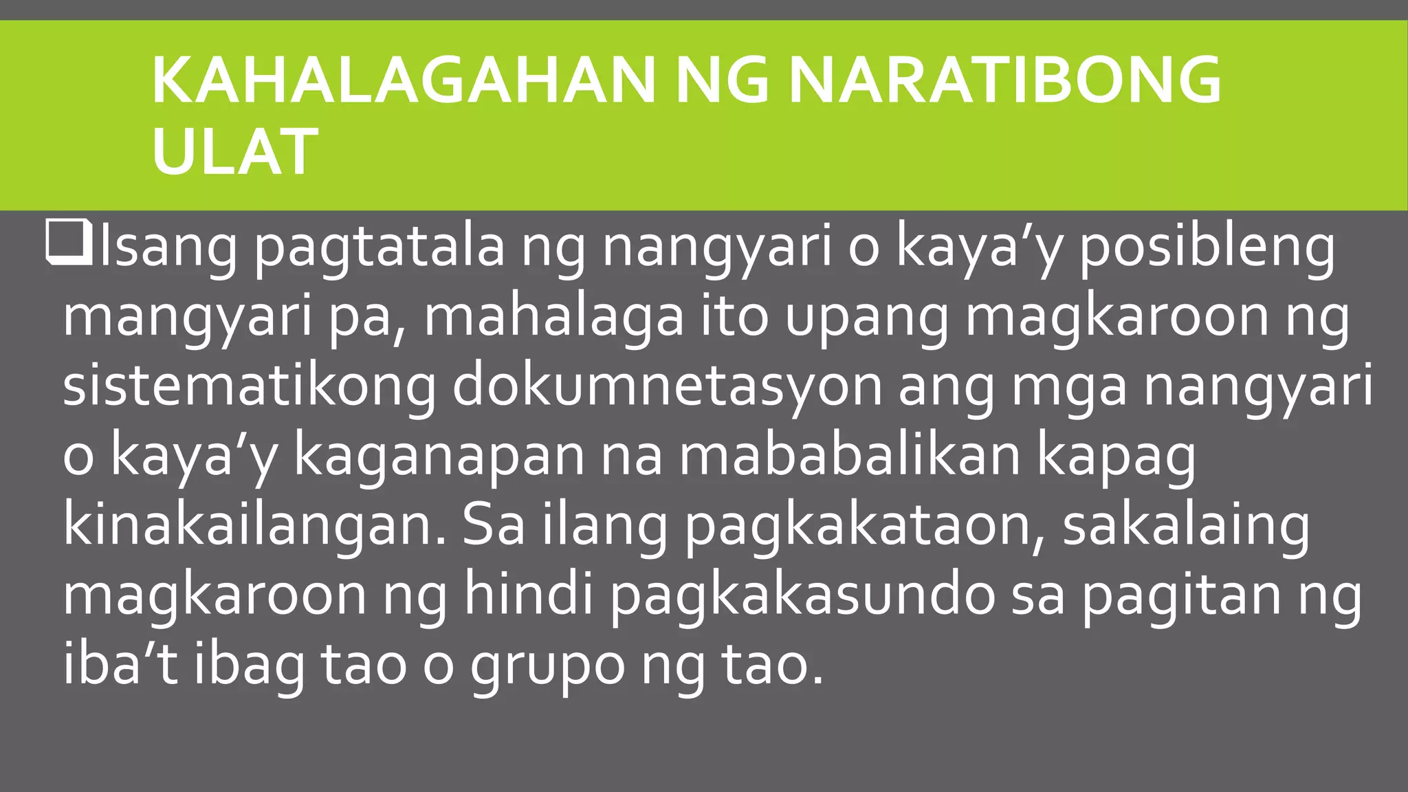 Naratibong ulat | PPTX