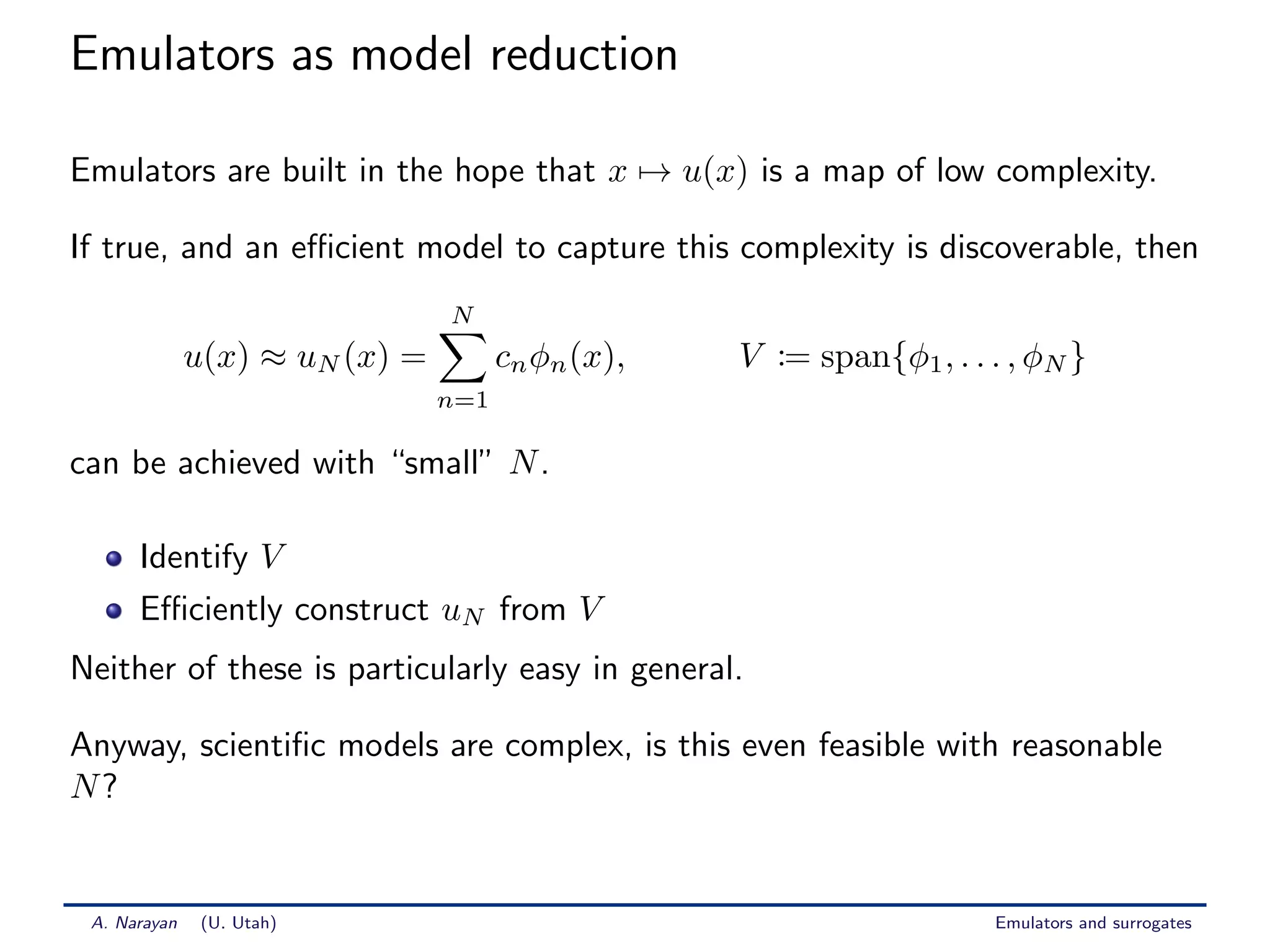 MUMS Opening Workshop - Emulators for models and Complexity Reduction…