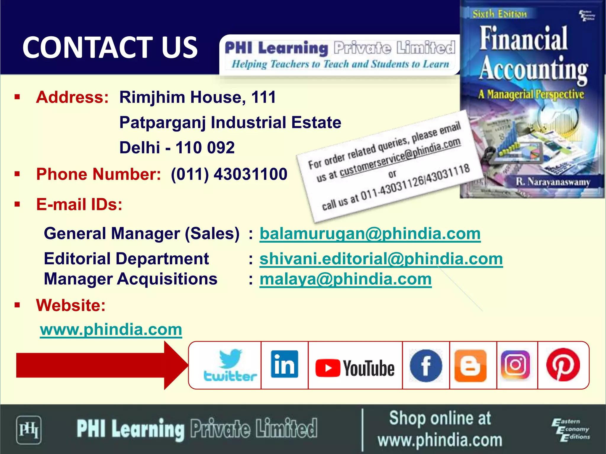 FINANCIAL ACCOUNTING A Managerial Perspective - PHI Learning | PPT