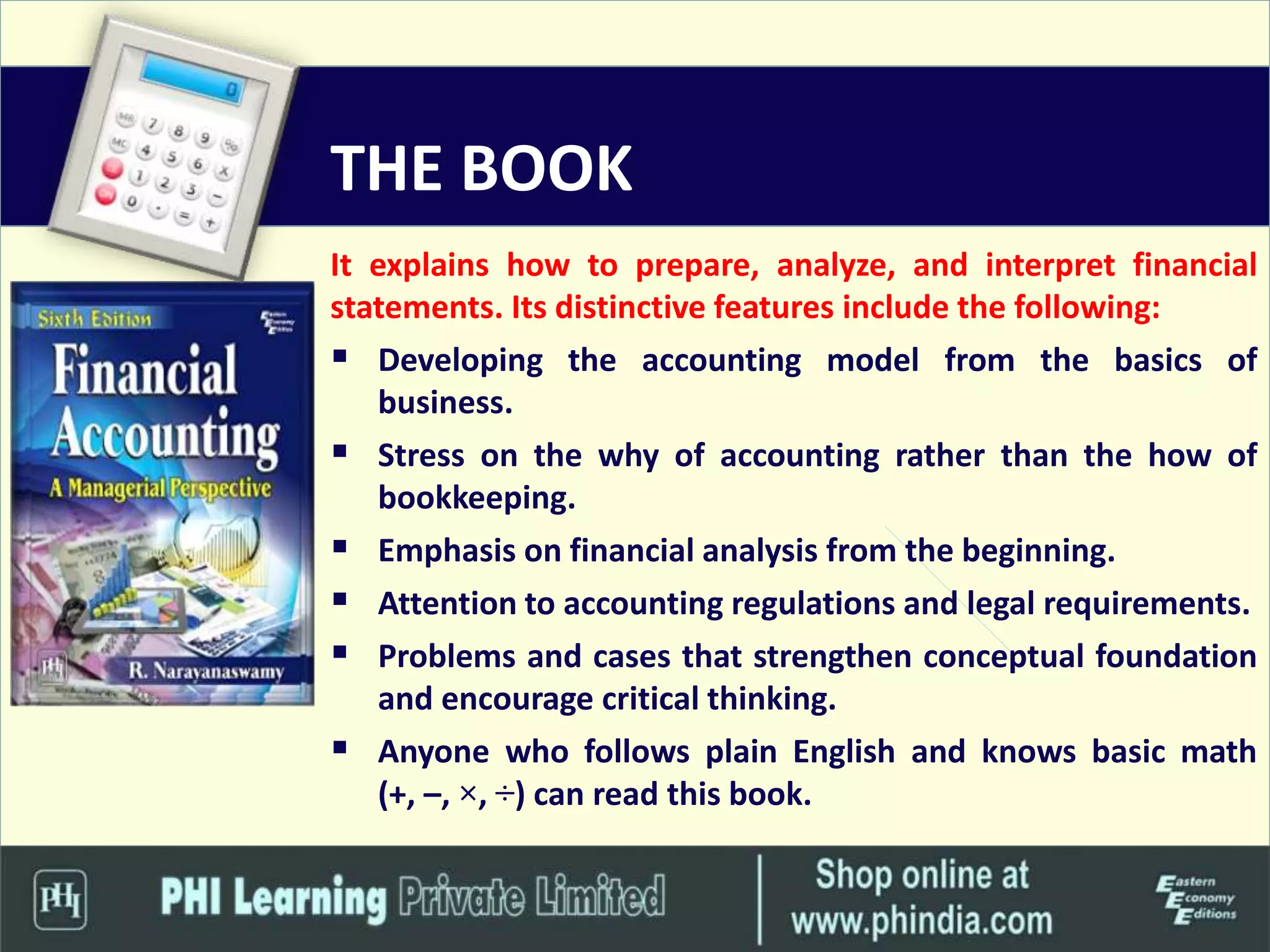 FINANCIAL ACCOUNTING A Managerial Perspective - PHI Learning | PPT