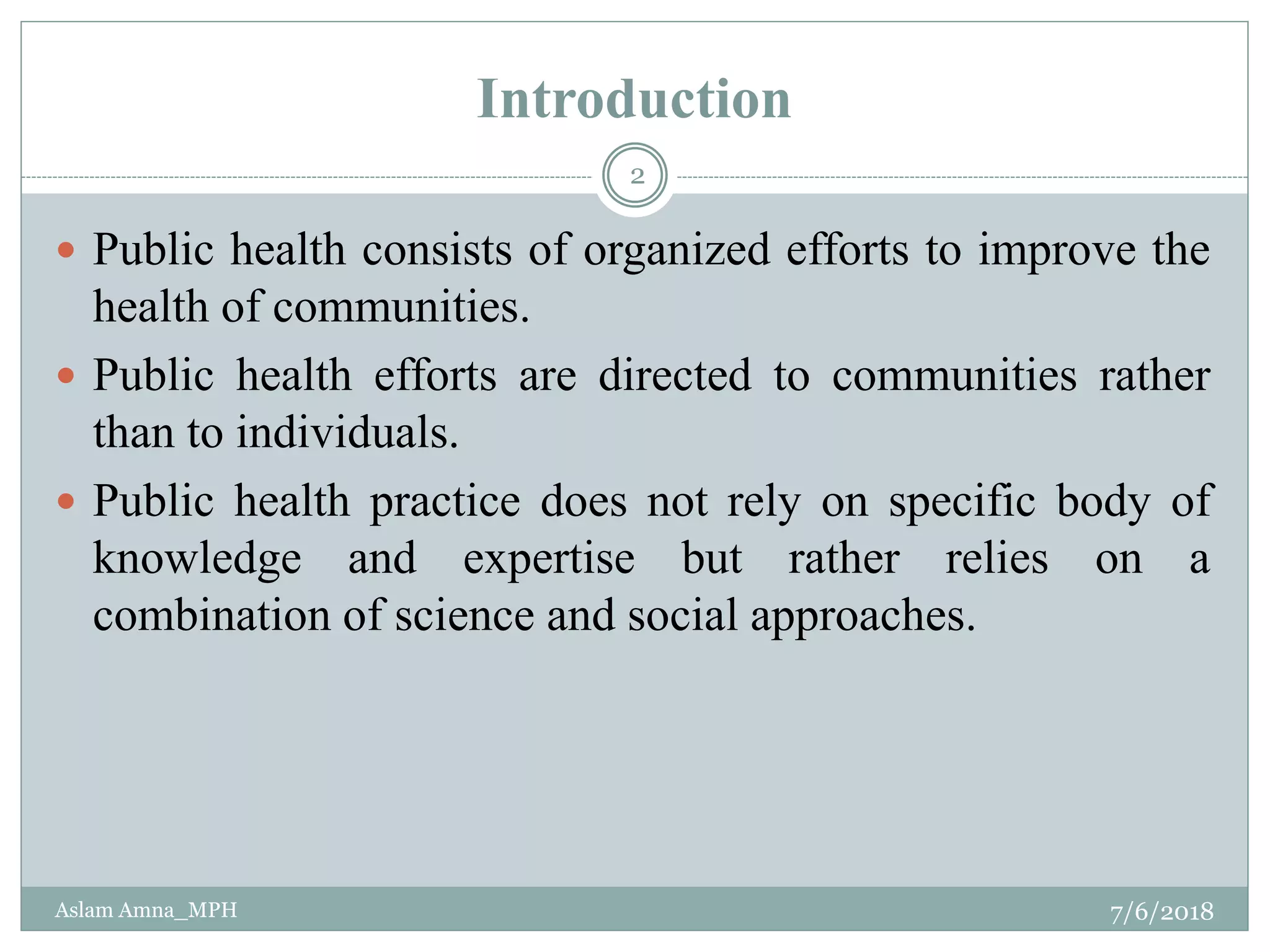 Distinction Between Development of Public Health and Medicine | PPT