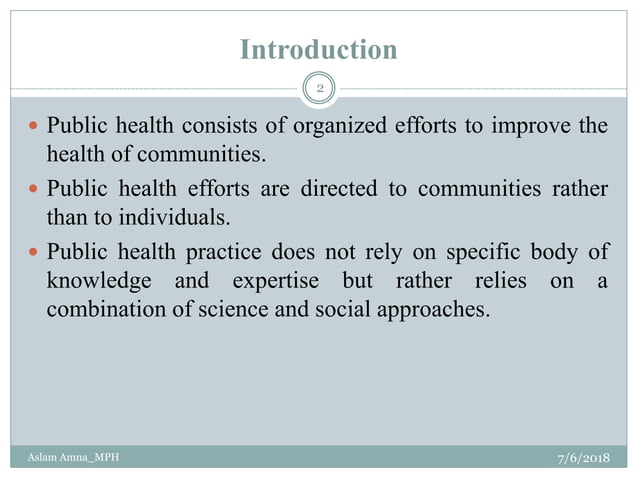Distinction Between Development of Public Health and Medicine | PPT