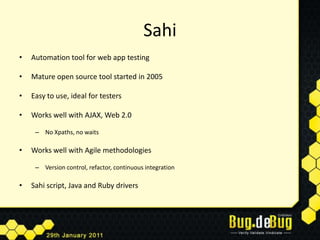 Economical, Robust Web Automation using Sahi | PPT
