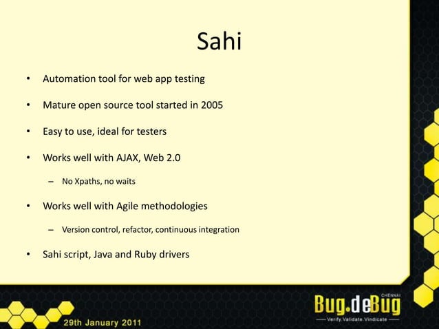 Economical, Robust Web Automation using Sahi | PPT