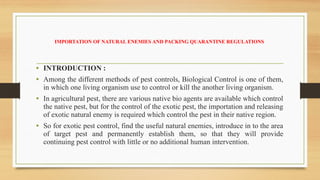 Importation and Quarantine Regulations for Biological Control Agents in ...