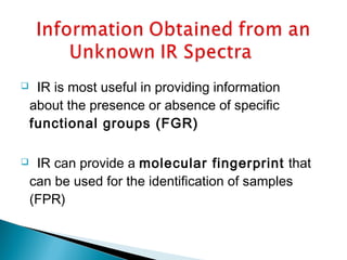 Interpretation of Infra red spectra | PPT