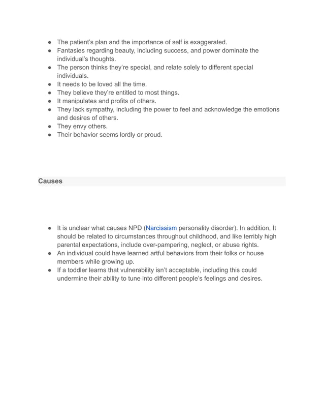 Understanding Narcissism: Causes, Symptoms, and Treatment | PDF
