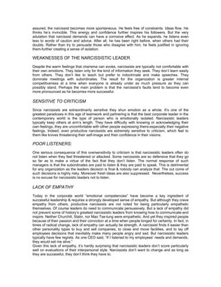 Narcissism a personality disorder or efficient leadership style | PDF