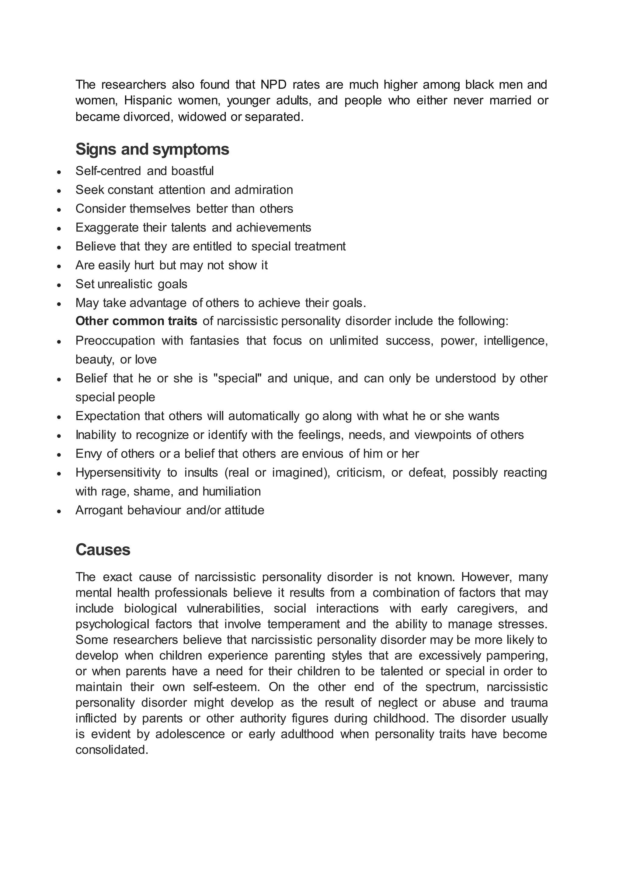 Narcissistic Personality Disorder (NPD). By Theresa Lowry-Lehnen ...